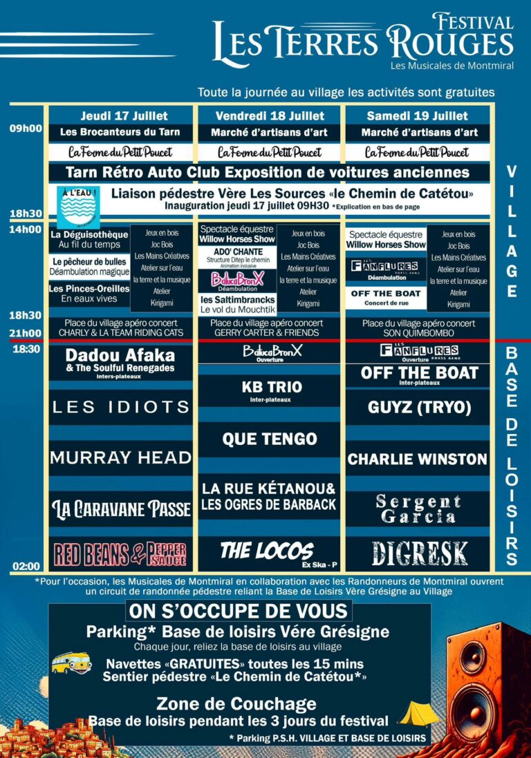Festival Les Terres Rouges 17-18-19 juillet 2025 - Mairie de Castelnau ...